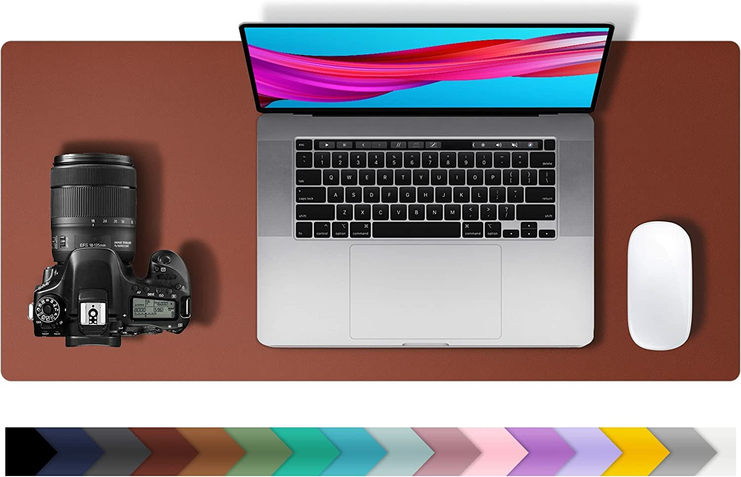 Коврик для клавиатуры и мыши на рабочий стол. Настольный, большой, коврик для офиса и дома 35 см х 60 см, коричнево-красный