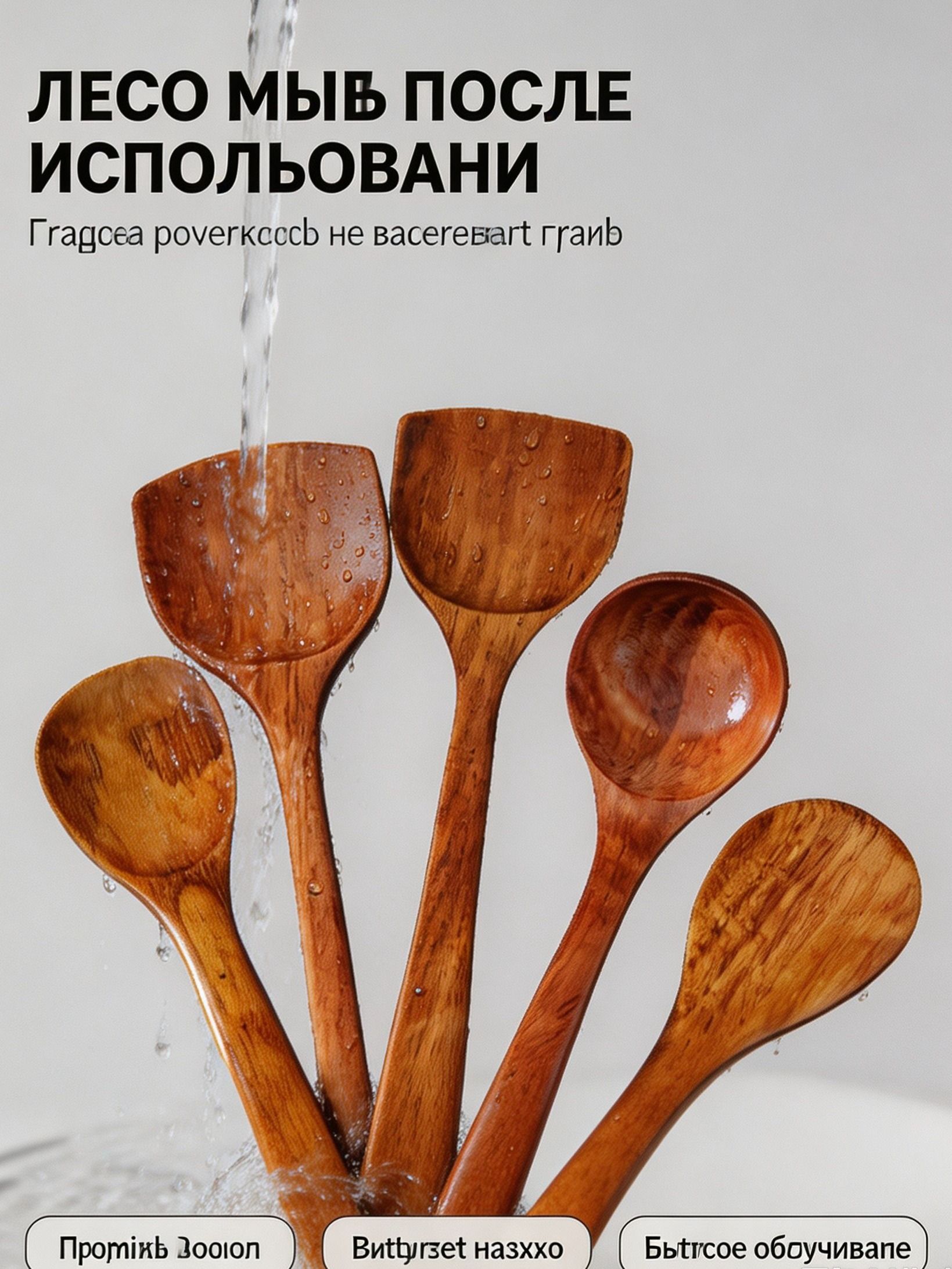 Набор цельнодеревянных кухонных принадлежностей, деревянные лопатки и ложка для сковородок, термостойкие, для домашнего приготовления пищи