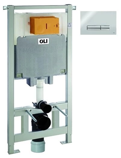 Инсталляция для унитаза OLI 80 Glam 300572mGM00 с кнопкой смыва, хром