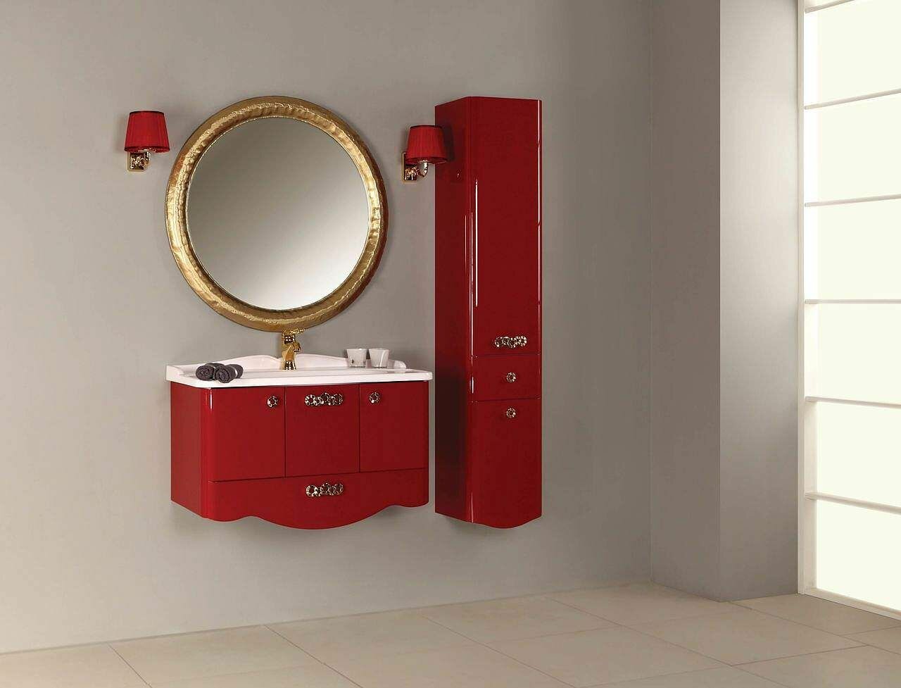 Светильник 3009/M/ORO золото плафон красный FU0003960