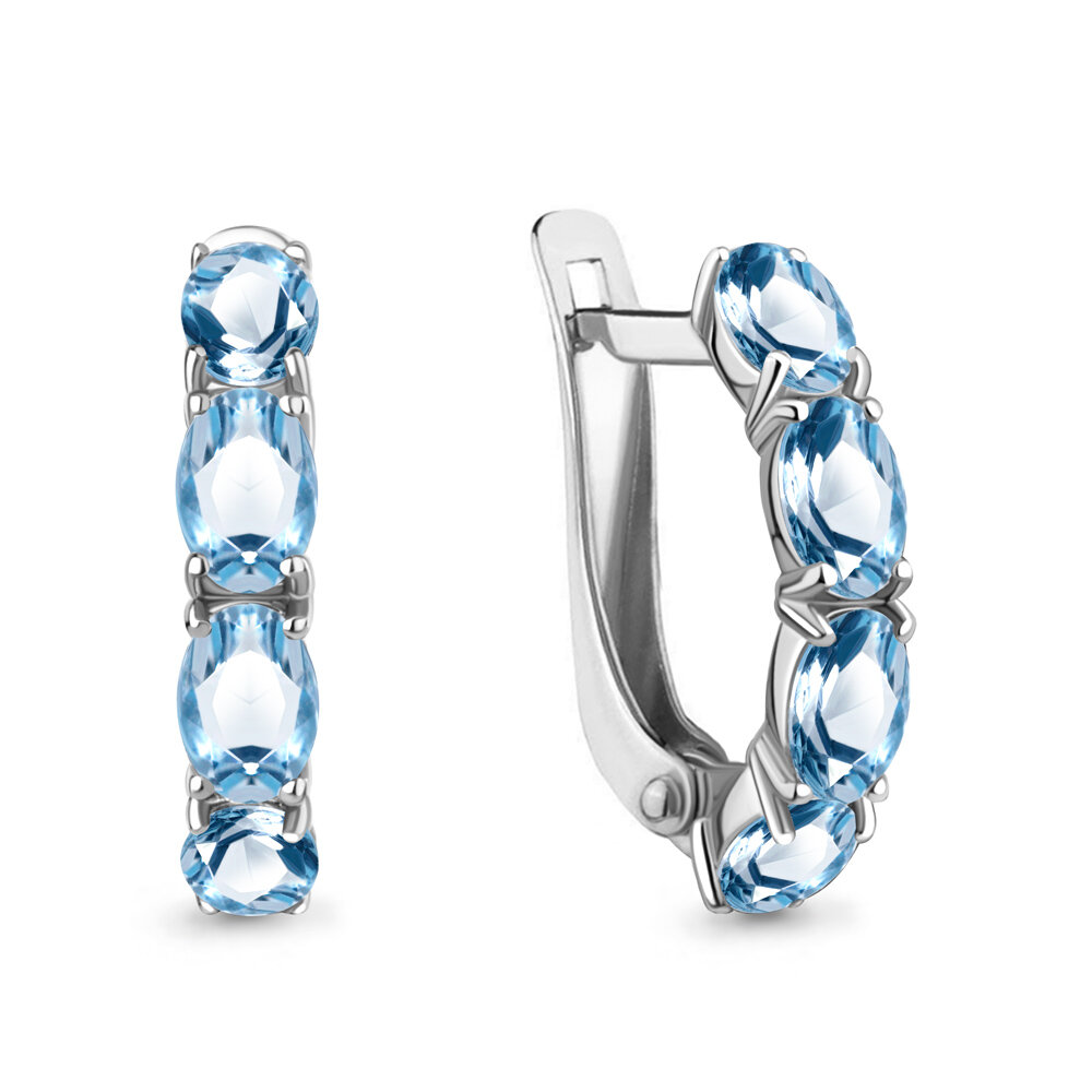 Серьги, серебро, 925 проба, родирование, топаз