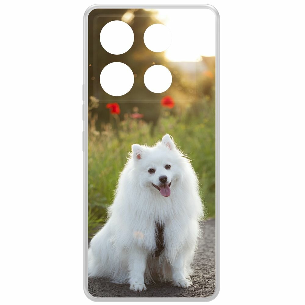 Чехол-накладка Krutoff Clear Case Белый шпиц для INFINIX Note 40 Pro 5G