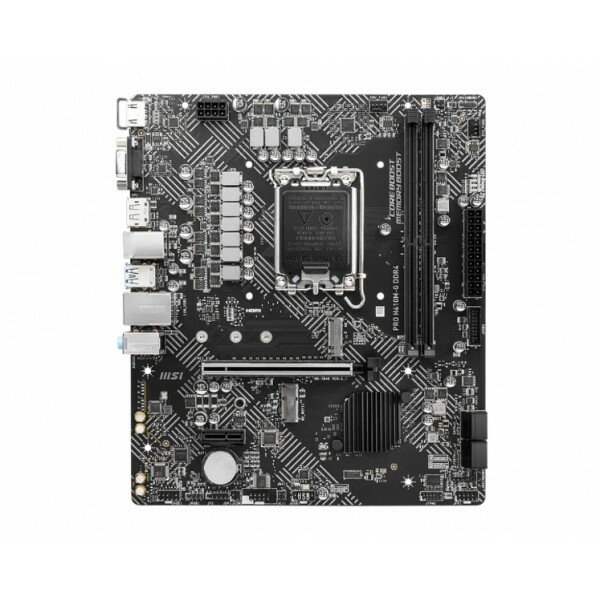 Материнская плата MSI PRO H610M-G DDR4, LGA1700, Intel H610, 2xDDR4, 4xSATA, 1xM.2, 1xPCIe 4.0 x16, 1xPCIe x1, DisplayPort, HDMI, D-Sub, 1x1Gb LAN, 3x
