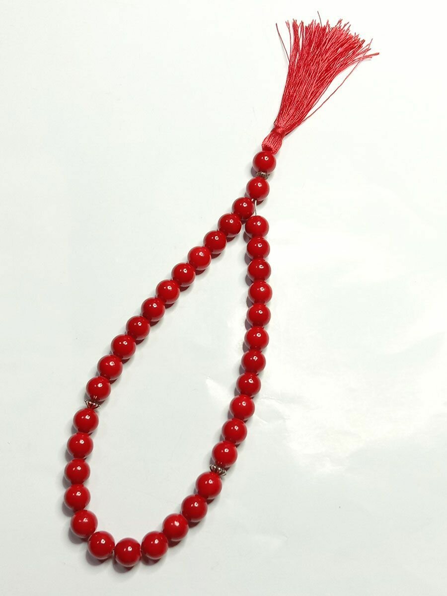 Четки мусульманские из коралла 33 бусины 8 мм.