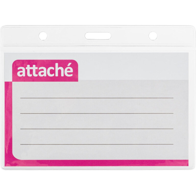 Бейдж Attache 120х87мм (113х70мм) гориз. металл зажим, булавка 10шт/уп 1690946