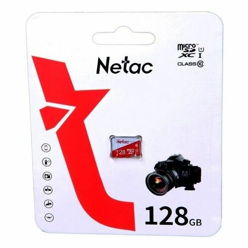 Карта памяти microSDXC UHS-I U1 NETAC P500 Eco 128 ГБ, 90 МБ/с, Class 10, NT02P500ECO-128G-S, 1 шт, без адаптера