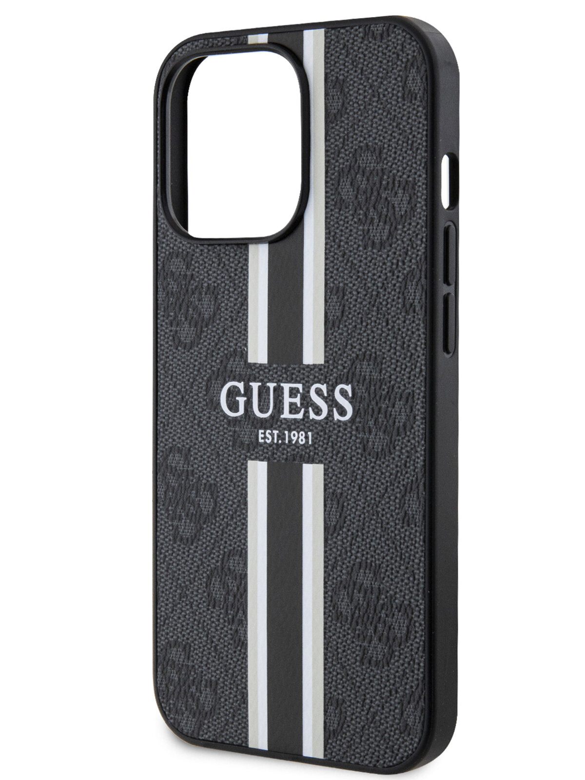 Guess для iPhone 14 Pro Max чехол PU 4G Stripes Hard Black