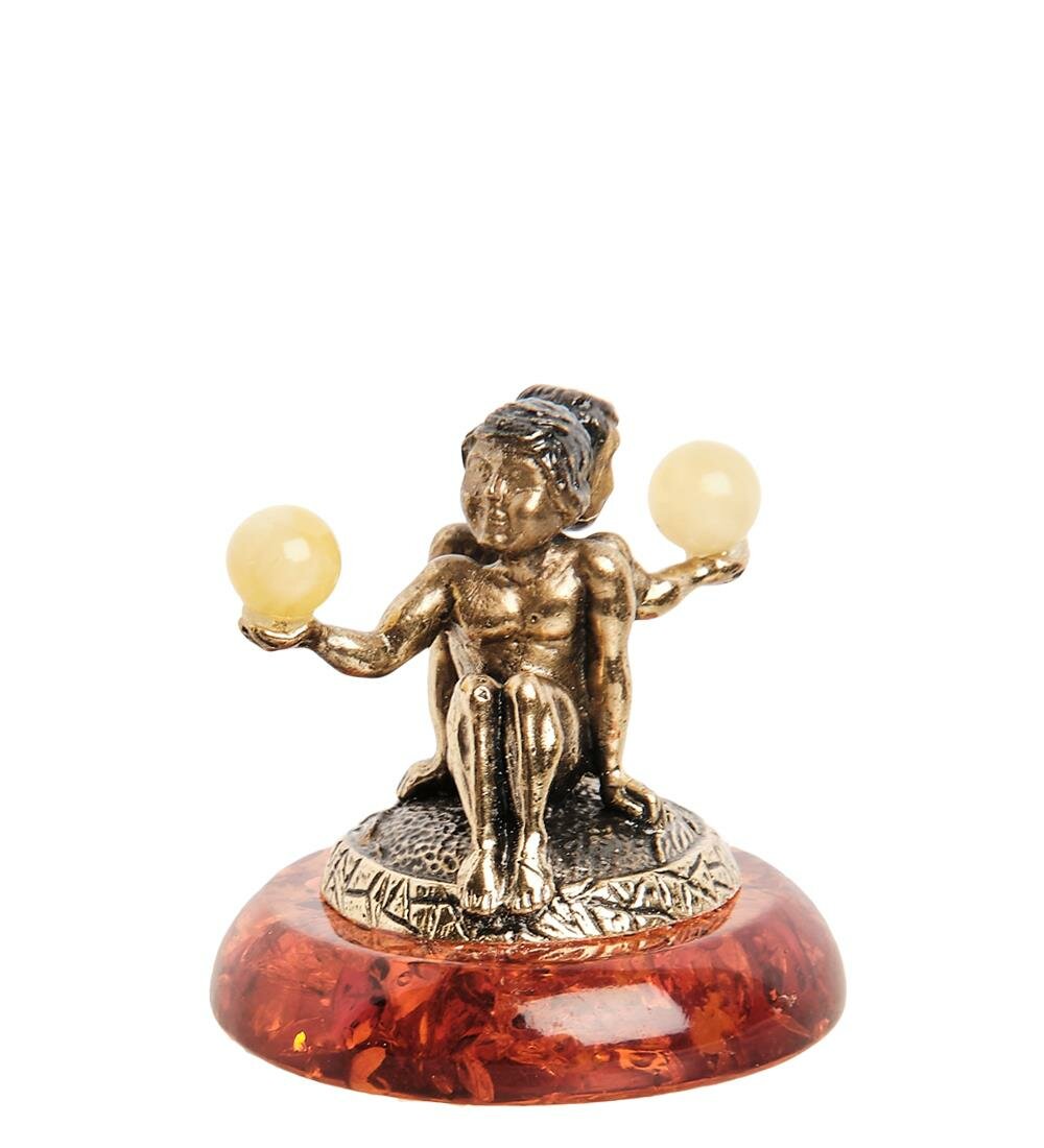 Фигурка Близнецы с шарами (янтарь)