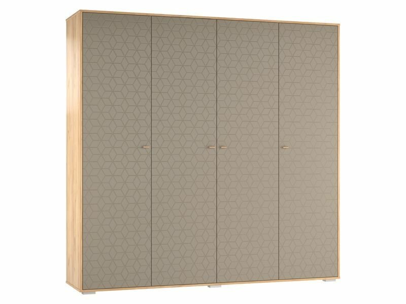 Шкаф распашной для одежды "Монс 5" 204х200х50 Дуб крафт золотой / Мокко