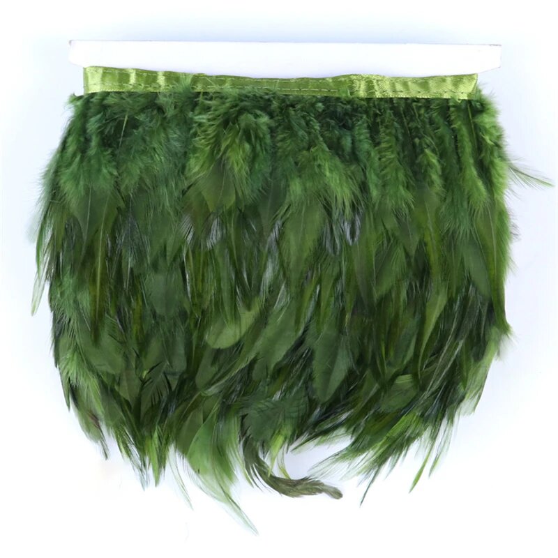 Цветные перья фазана WyFeay 2 метра Зеленый, Olive Green