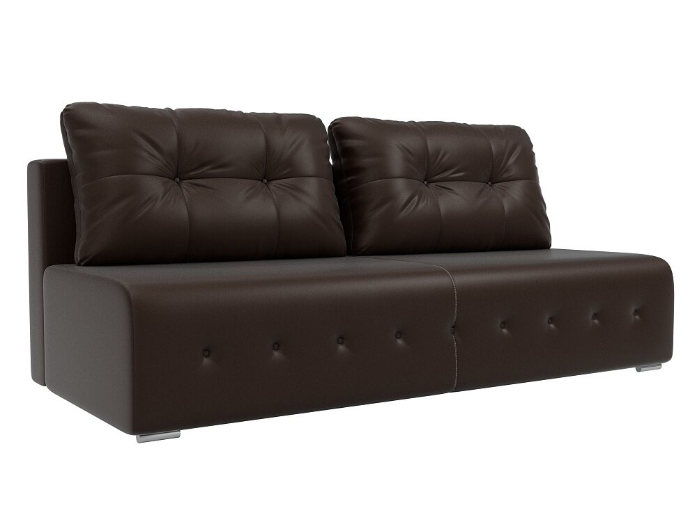 Прямой диван Лондон Коричневый Экокожа, еврокнижка, 195х95х80 см, с ящиком для белья