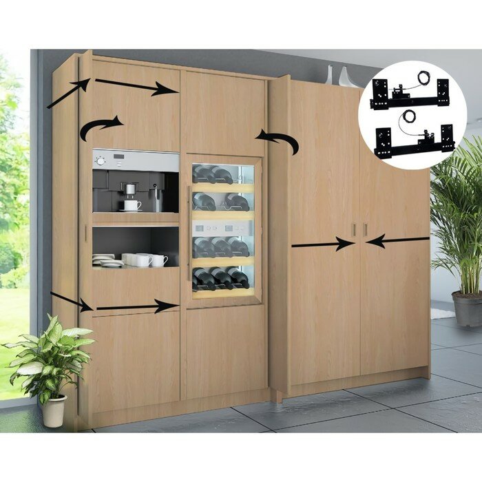 Комплект направляющих для поворотных дверей тундра L=500 мм, H=35 мм