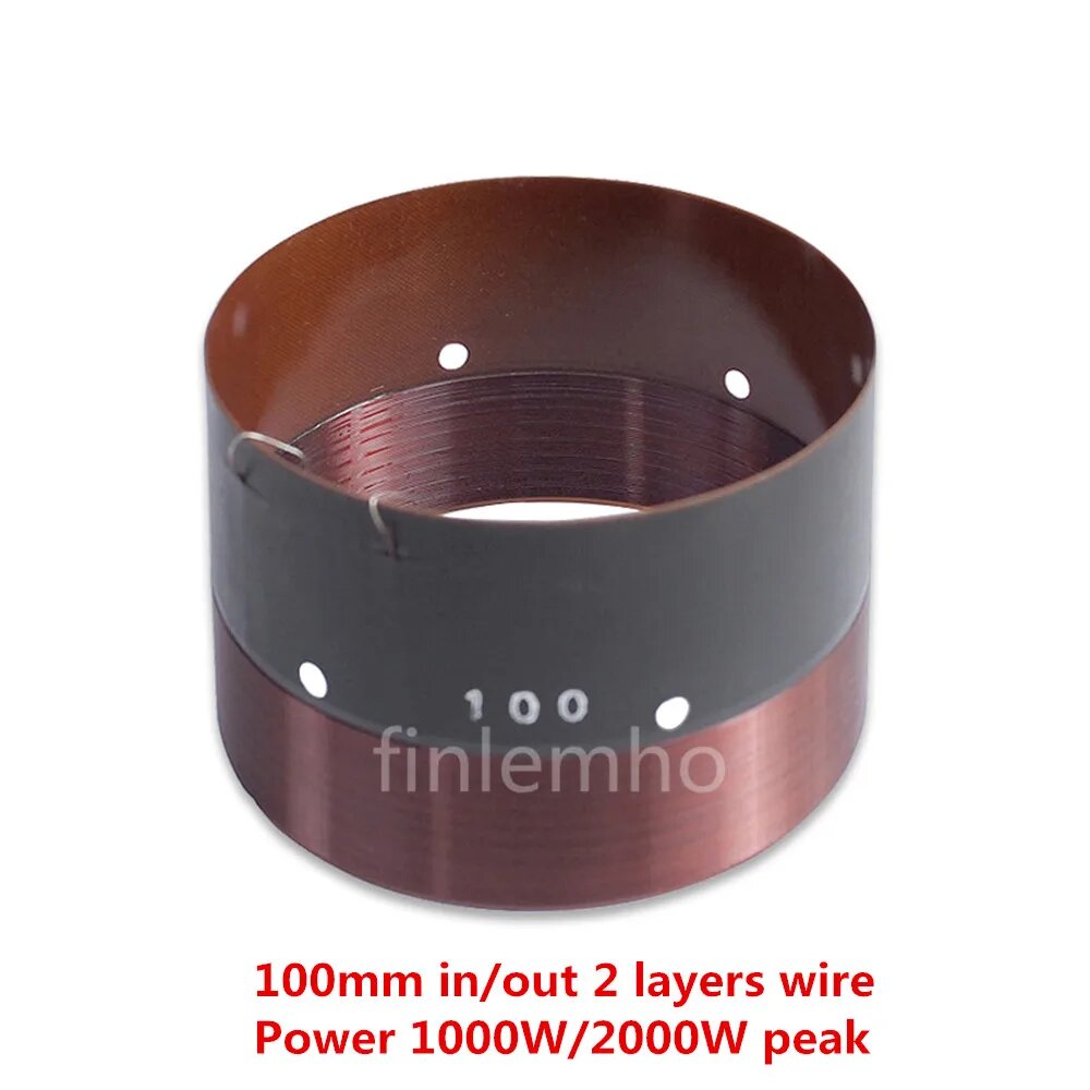 Динамик 100 мм, сабвуфер, звуковая катушка, 2000 Вт, пик, 18 дюймов, 15 дюймов, запасная часть для бас-гитары, 2 слоя проволоки, вход с медным проводом, стекловолокно, бывшая