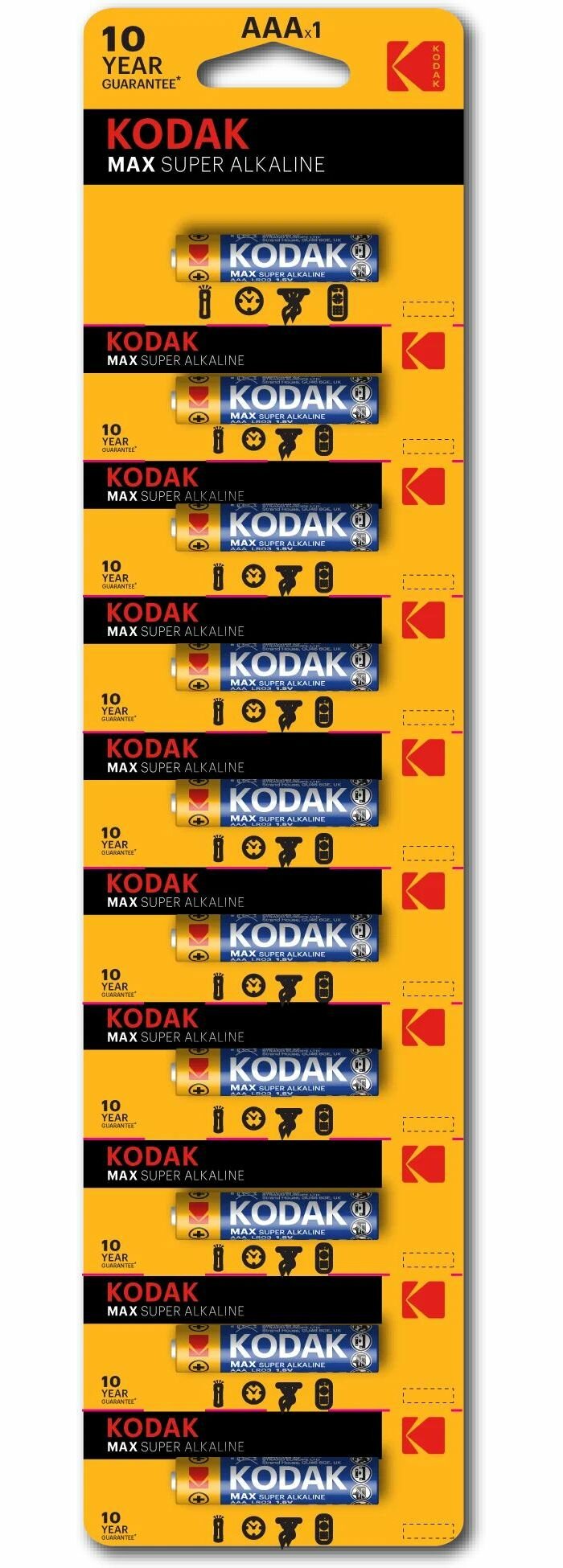 Элемент питания KODAK MAX LR03 BL10 (K3A-1) (100/1000/20000)