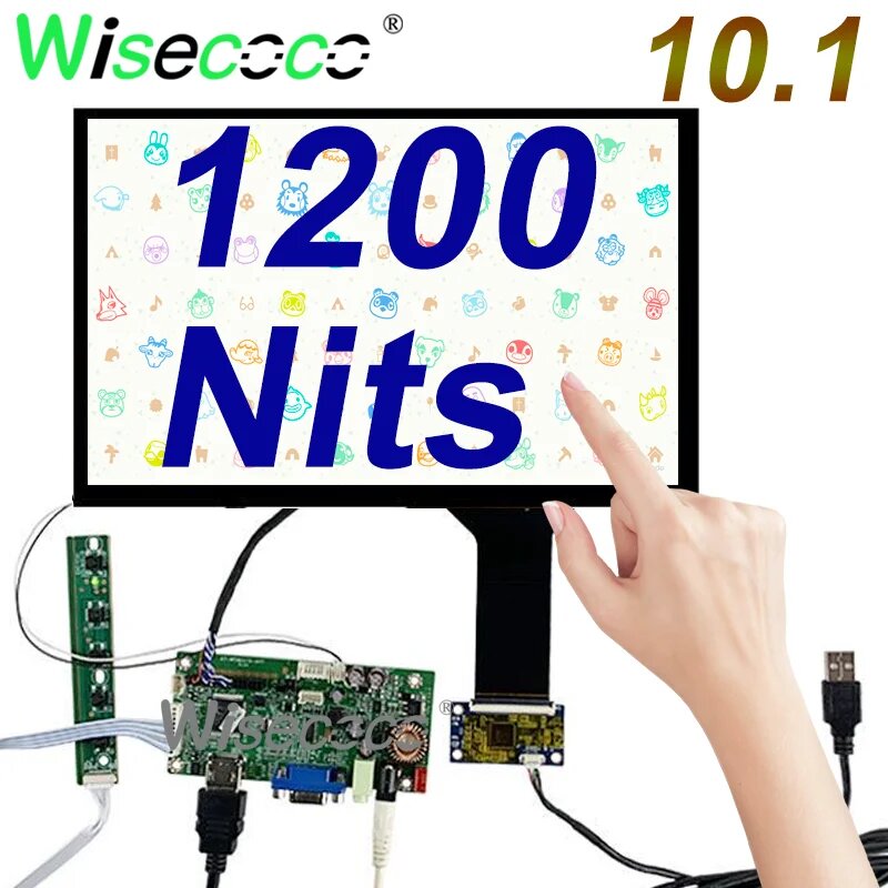 Дисплей Wisecoco 10.1" 1200 нит с тачскрином