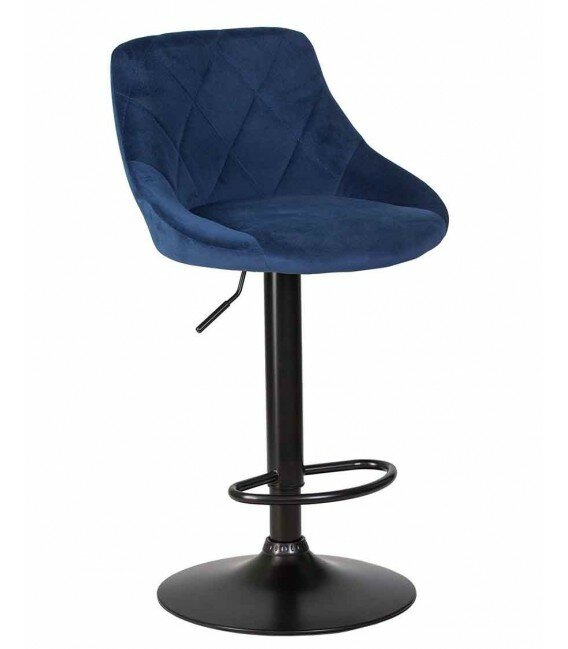 Стул барный DOBRIN LOGAN BLACK LM-5007_BlackBase, синий велюр