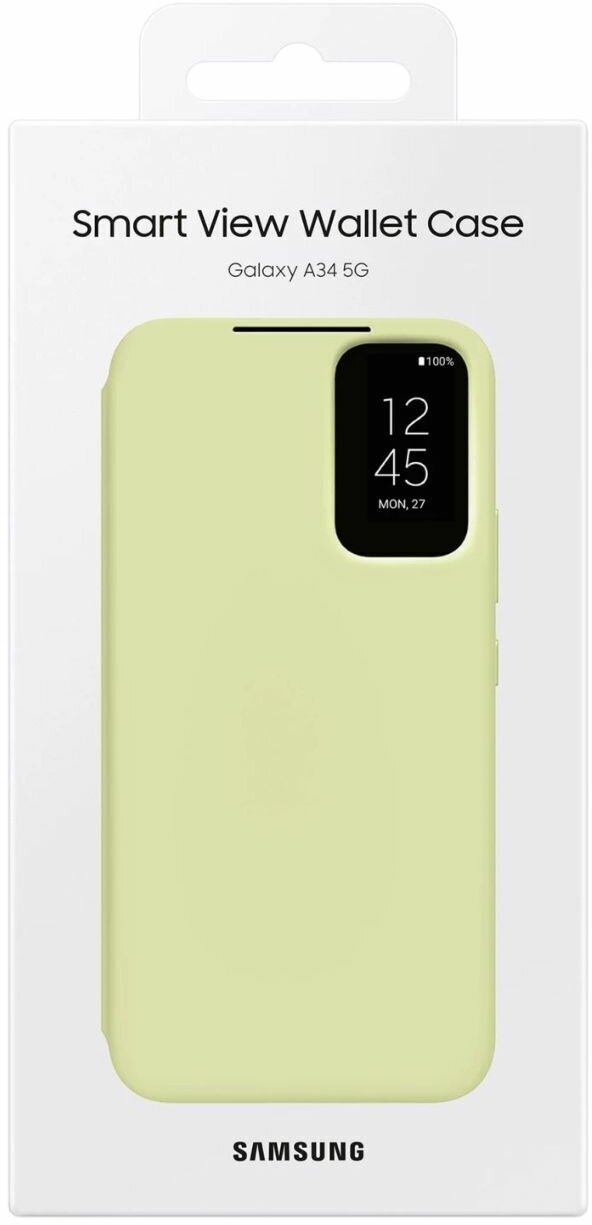Чехол-книжка Samsung для Samsung A34 Smart View Wallet Case A34 лайм (ef-za346cgegru) Ef-za34 .