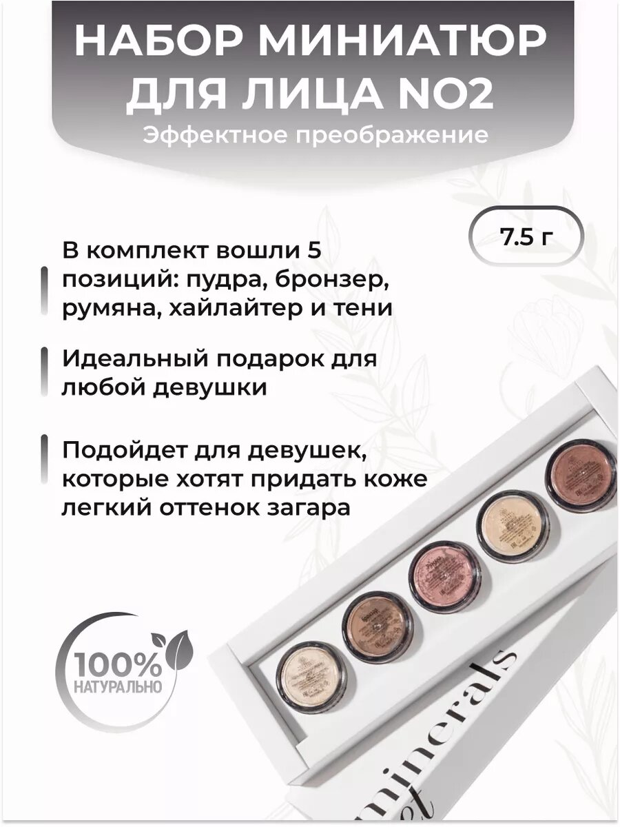 Подарочный Набор миниатюр для макияжа лица No2