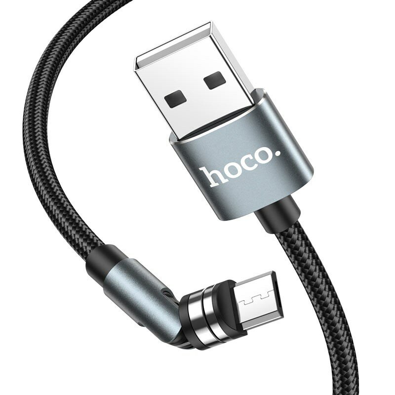 Кабель USB A --> Micro USB 5P (B) 1.0м hoco U94, магнитный разъём, чёрный