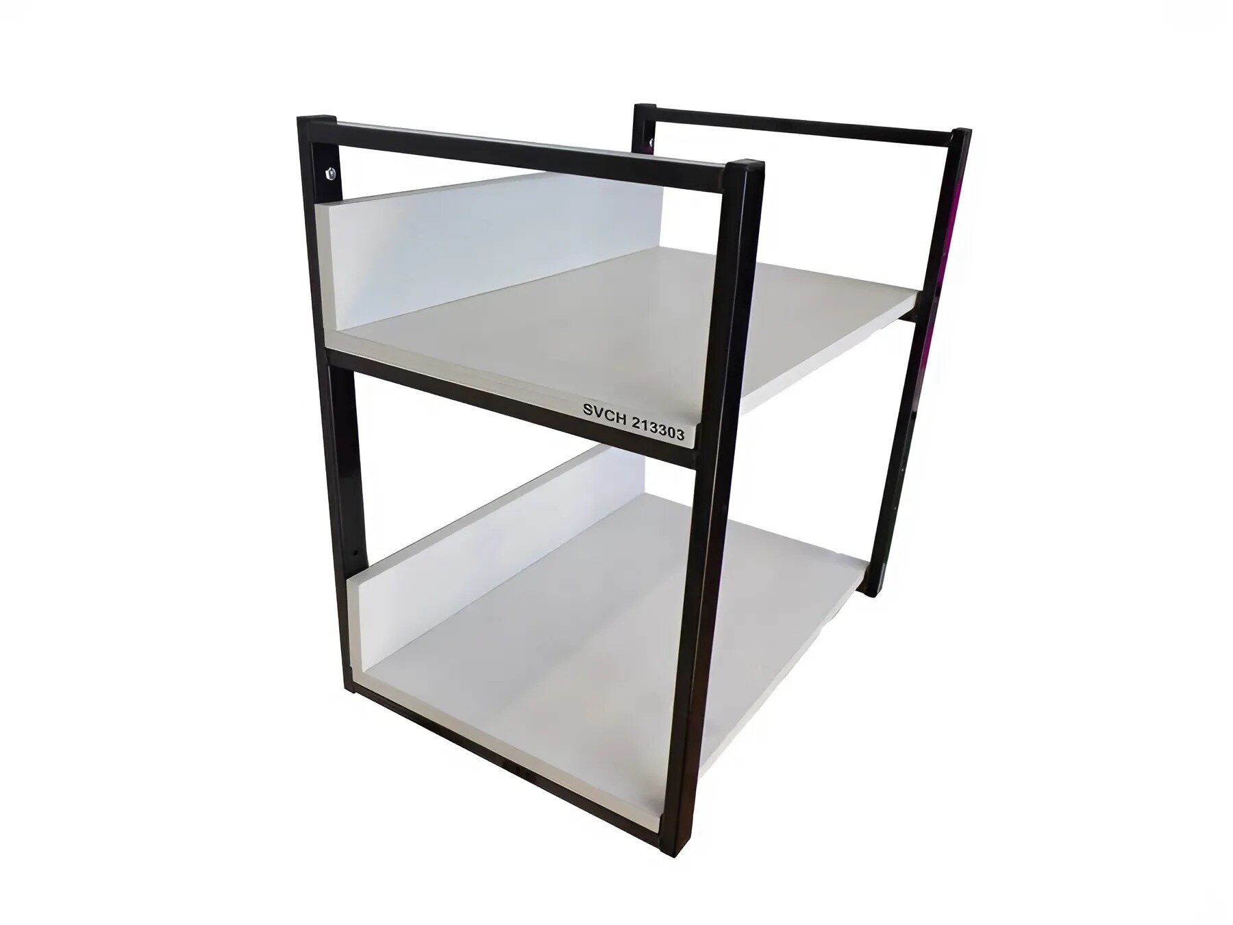 Полка для микроволновки GARROSS "SIBERIA 213303", две полки 35х60 см, высота 54 см, каркас чёрный, цвет полок сосна