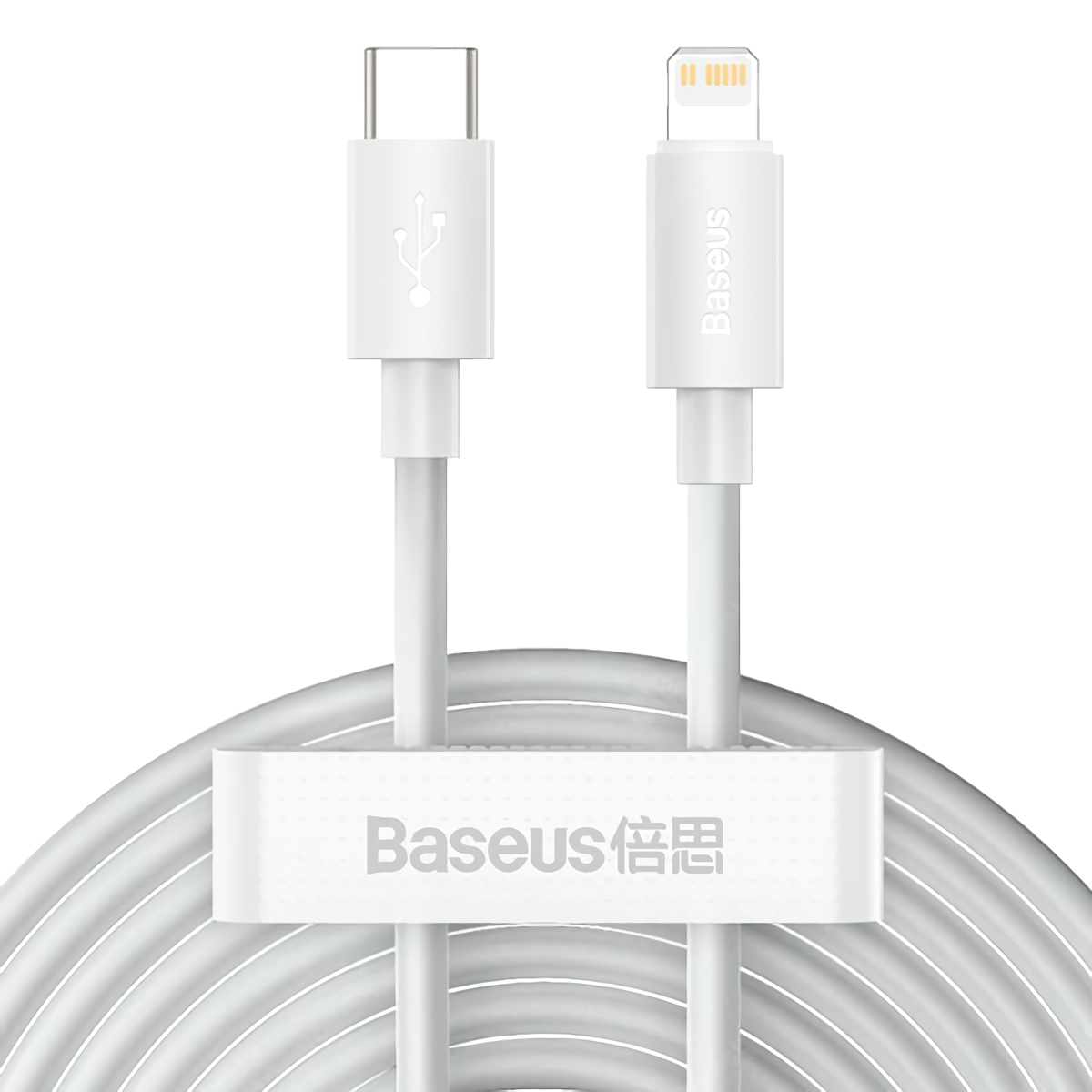 Кабель Baseus Simple Wisdom Data Cable Kit Type-C to Lightning PD 20W (2 шт) 1.5m White (TZCATLZJ-02)