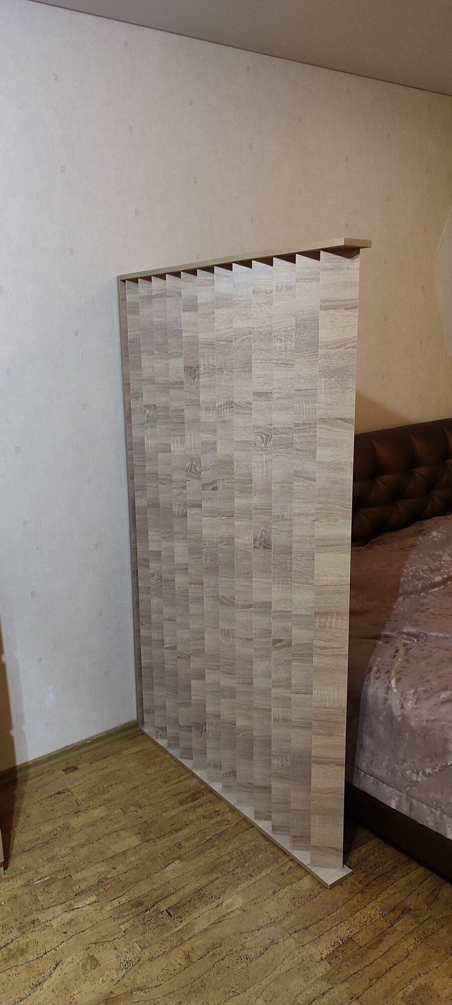 Ширма Реечная Перегородка Для Зонирования Помещений Цвет Дуб Сонома. Высота 180см, ширина 120см