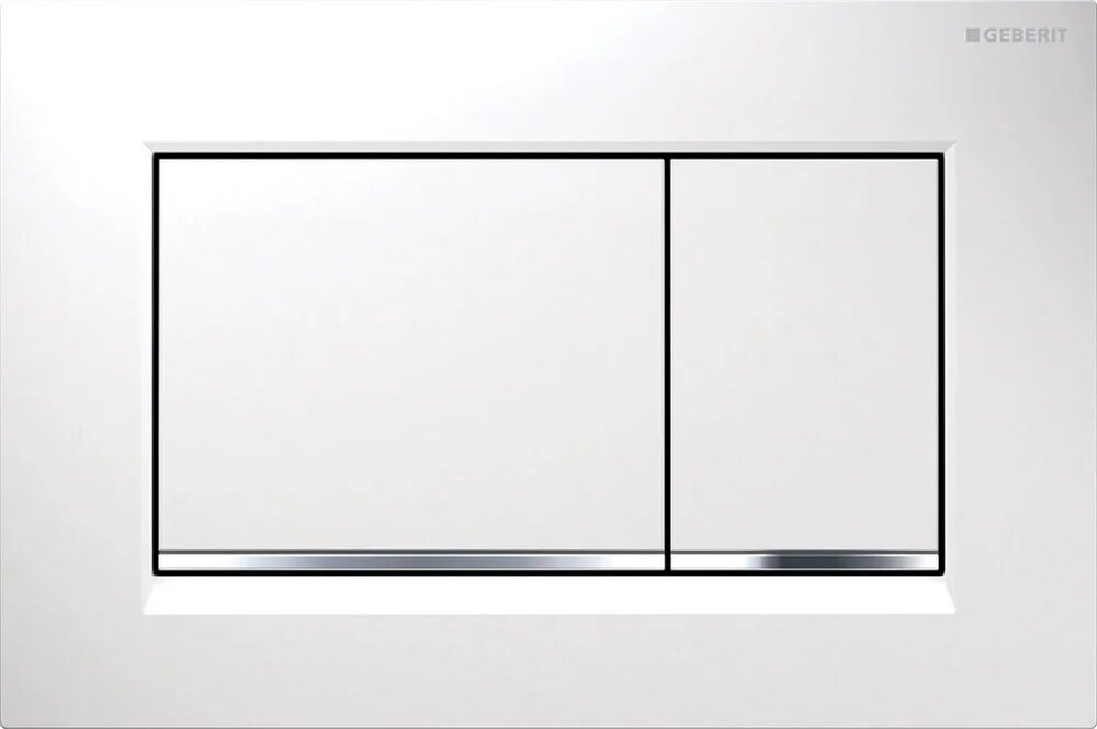 Кнопка смыва для унитаза Geberit Sigma 30 115.883. KJ.1 белая, хром, глянцевая, кнопка для инсталляции, двойной смыв