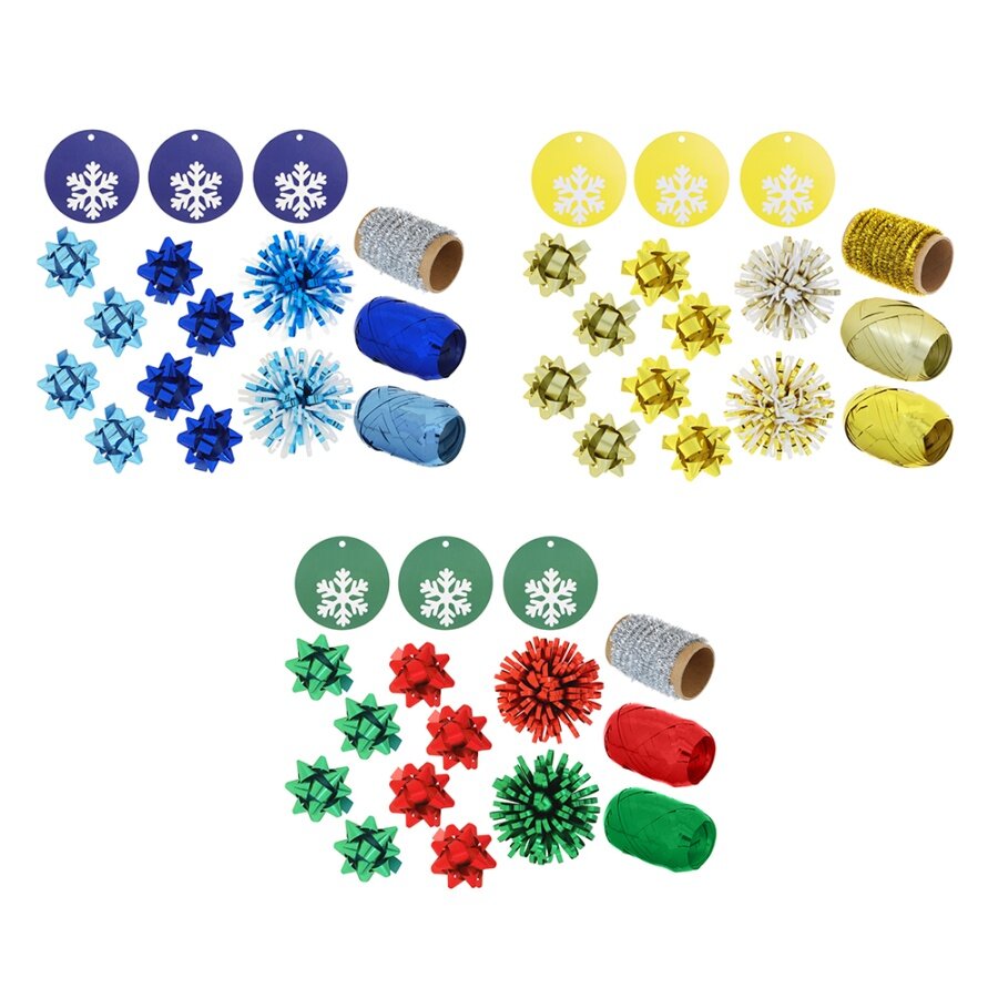 Набор для упаковки подарка: банты, ленты, каркасная лента - подойдет для украшения как детского, так и взрослого подарка.