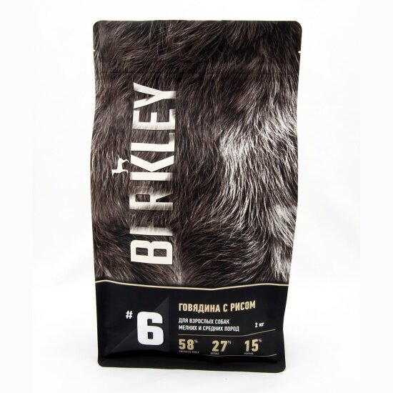 Корм сухой Berkley Pet Berkley для взрослых собак мелких и средних пород №6 Говядина с рисом 2кг