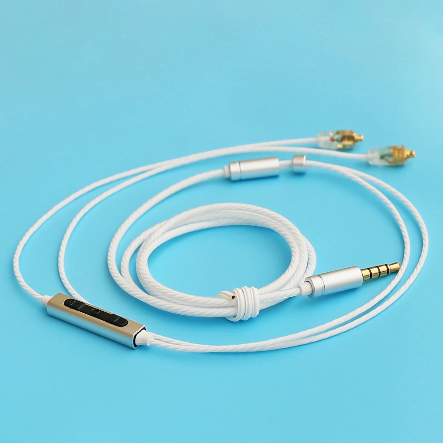 3,5 мм Джек MMCX наушники кабель с микрофоном Регулировка громкости аудио кабель 3 buttons