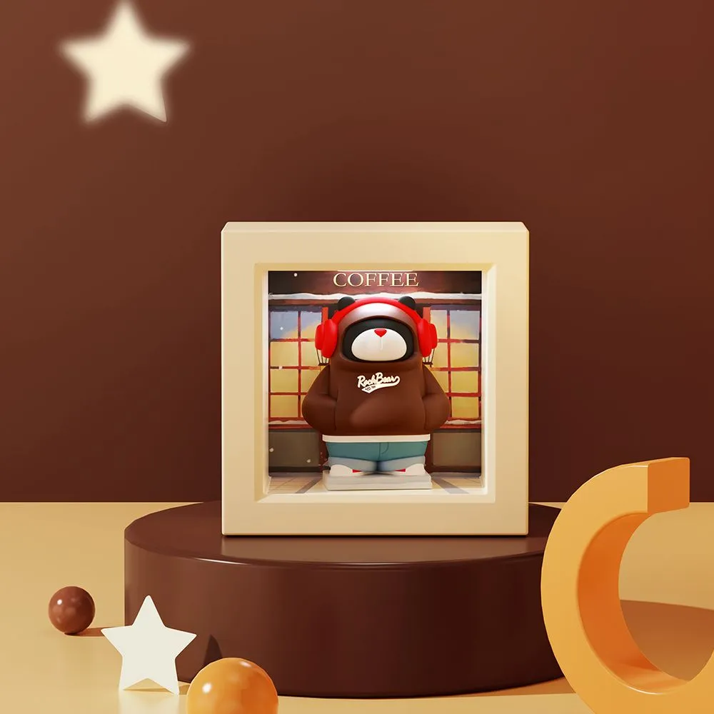 Декоративный ночник-фоторамка Кофейный Медвежонок ROCK Bear Mini Picture Frame Night Lite