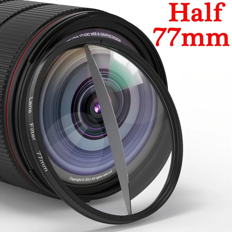 Призматический фильтр 77mm Half для Canon Nikon