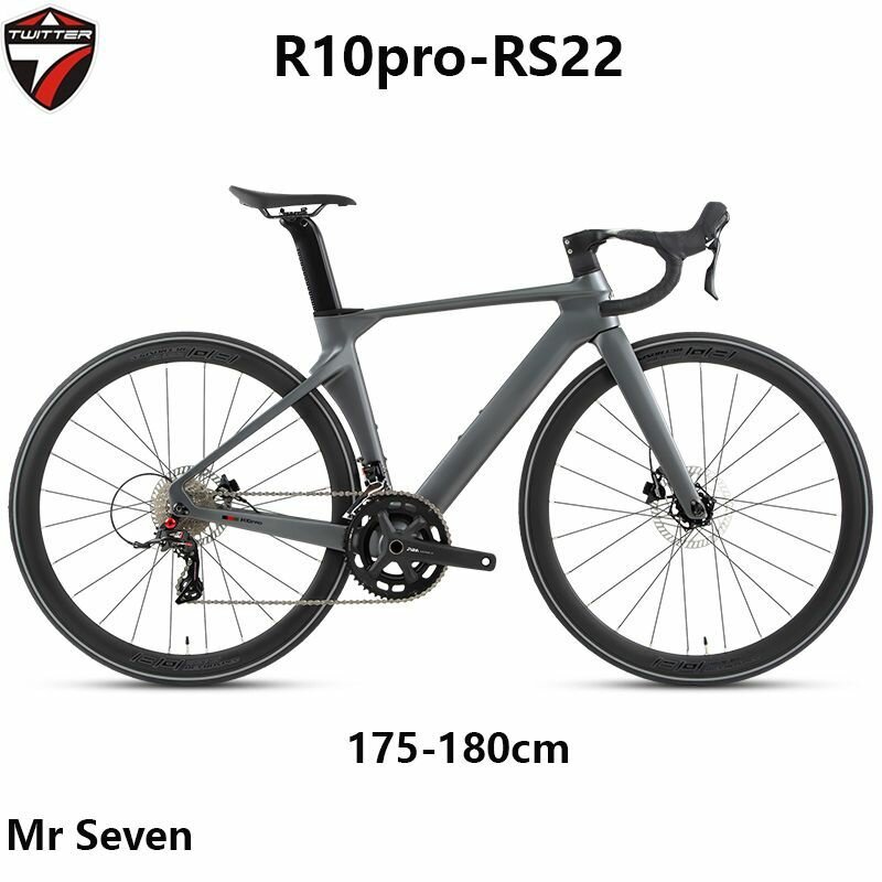 Дорожный велосипед, углеродное волокно, спортивная версия TWITTER R10 2*11S, диски из алюминиевого сплава