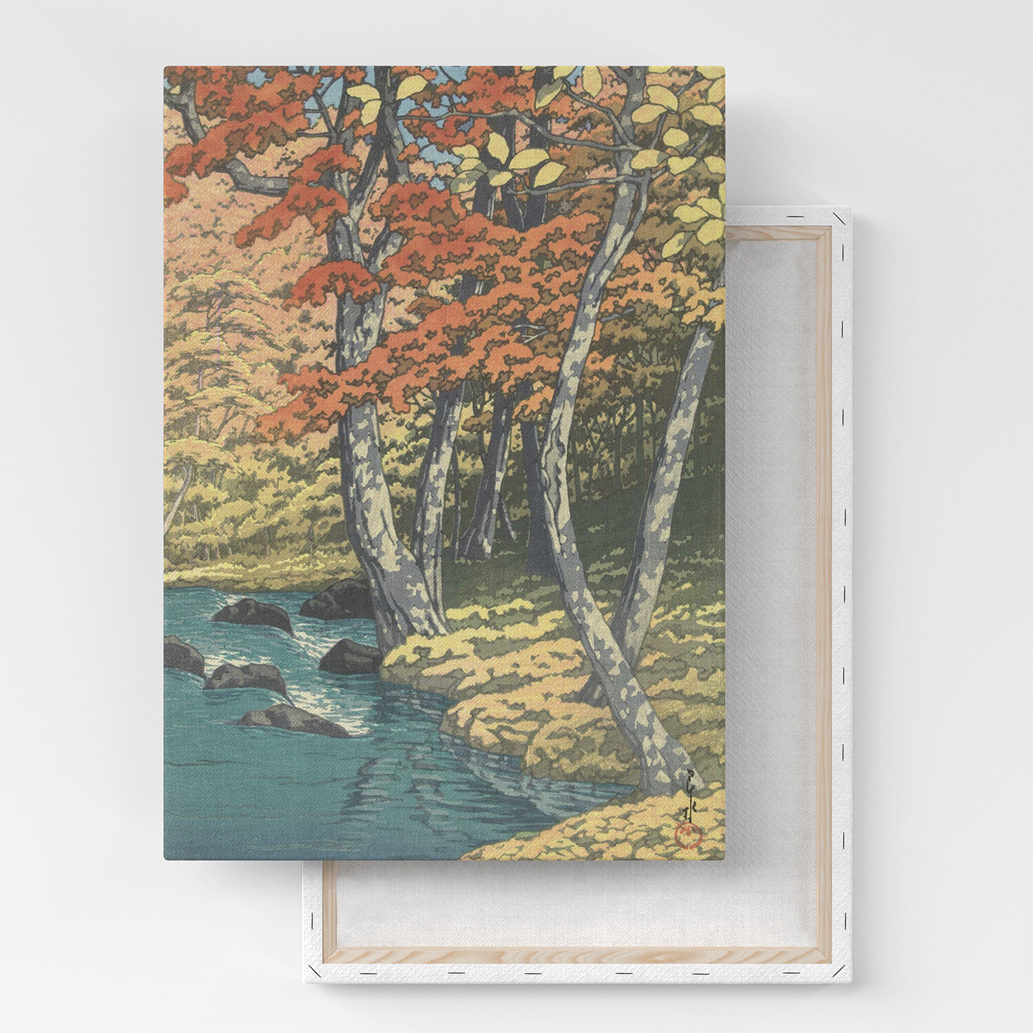 Картина на холсте, репродукция / Хасуй Кавасэ - Herfst in Oirase / Размер 30 x 40 см