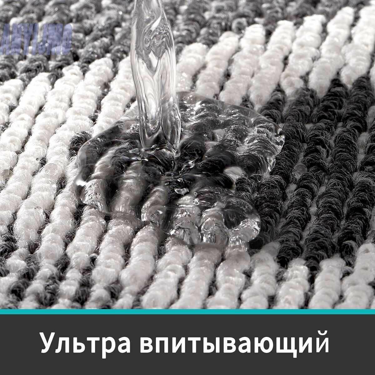 Ковер в прихожей DEXI, нескользящий, коврик придверный резиновый, геометрические узоры, черныйANYIJMO