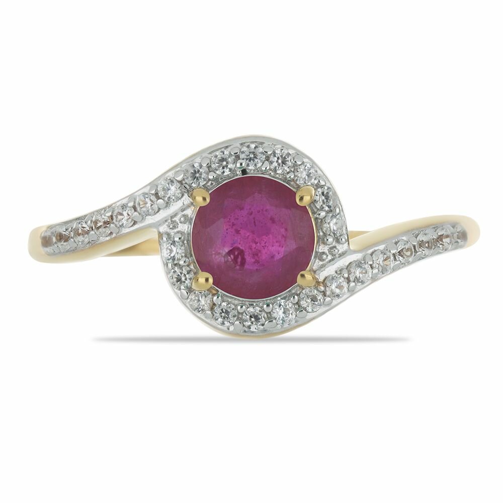 Кольцо, серебро, 925 проба, циркон, рубин