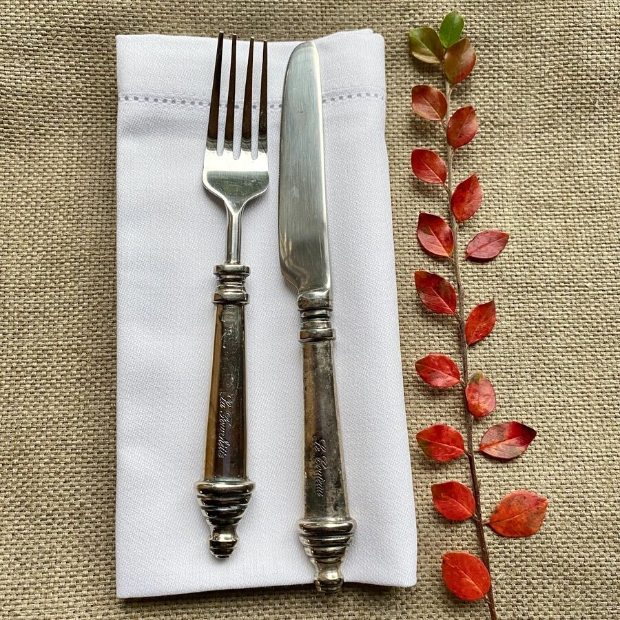 Льняные салфетки Атласные Белые с мережкой, набор из 6 шт. 45х45 (см)