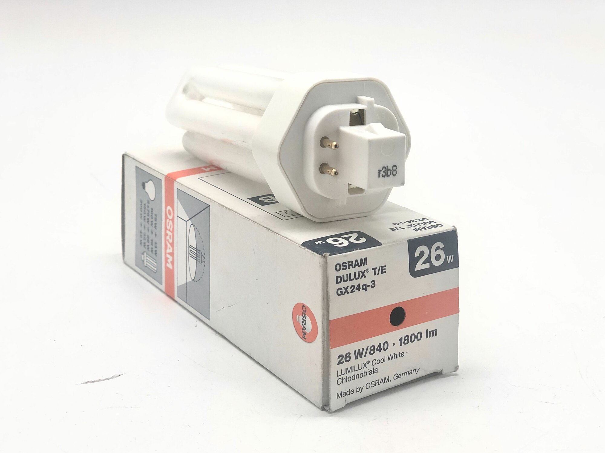 Лампа компактная люминесцентная DULUX T/E GX24q-3, 26W , 4000 K , 2 штуки в комплекте , OSRAM, производства Германии