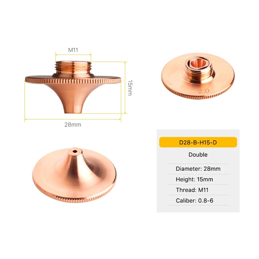 Сварочное сопло D28-B-M15-D, Калибр 1.5mm, Double Layer