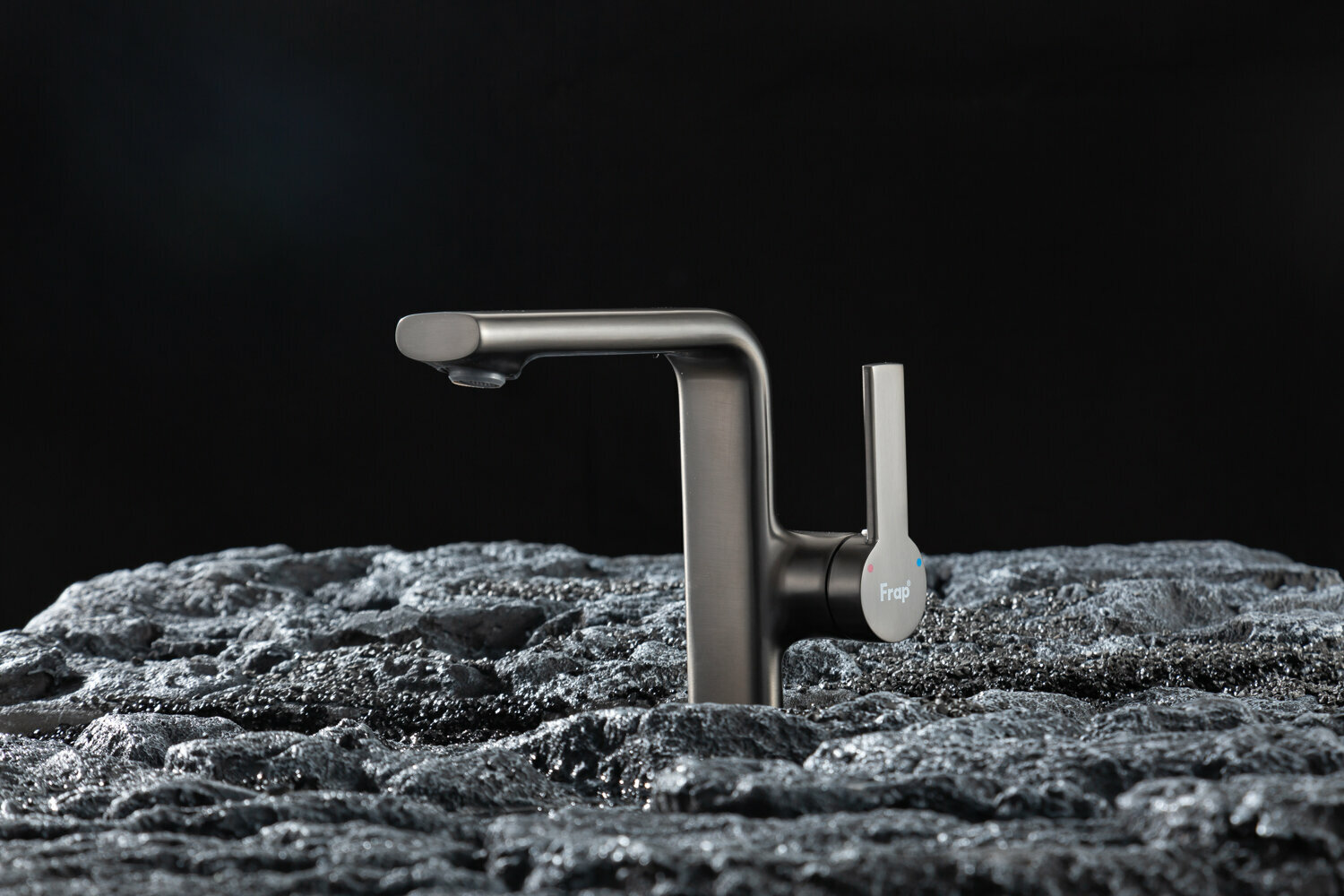 Смеситель для раковины FRAP F1088-9 оружейная сталь, d30, латунь, гайка