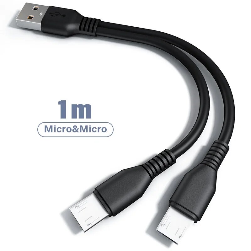 ANMONE 2 в 1 USB Type C Micro USB C Разветвитель Кабель для зарядки двух устройств USB C Зарядное устройство Шнур для зарядки 2 микро мобильных телефонов micro usb 1to2 1m