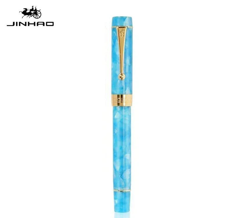 JINHAO 100 золотая перьевая ручка Ф, Haibao Blue