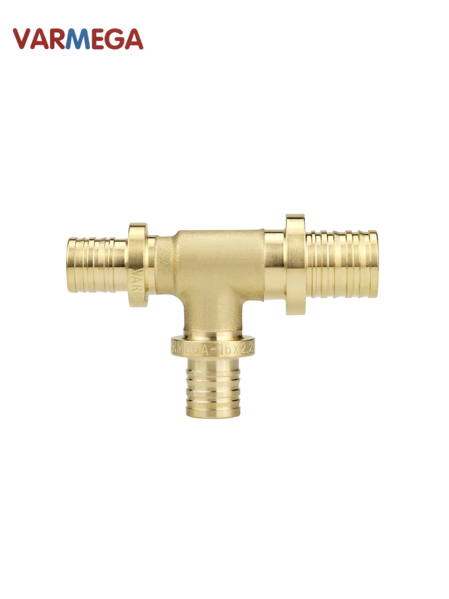 Тройник переходной Varmega Slide-fit VM50554, 20x16x20 мм, аксиальный, латунь