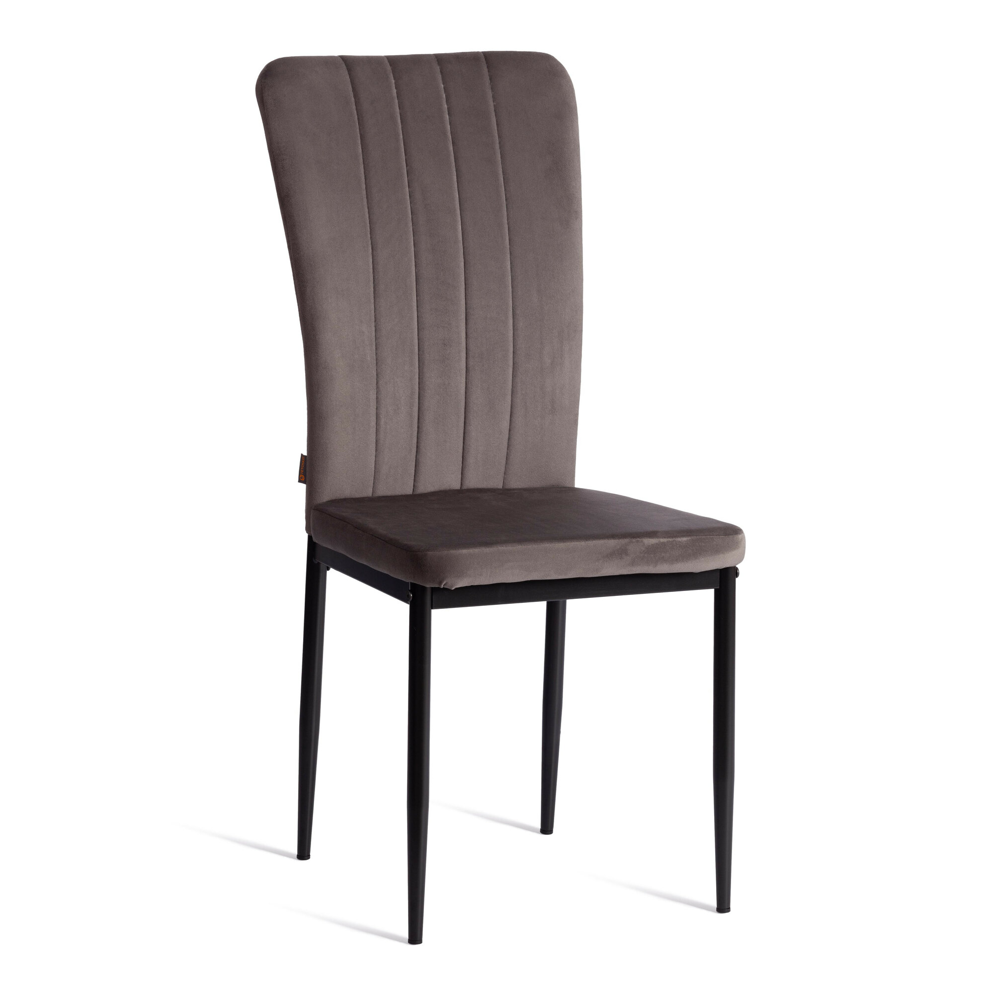 Стул для кухни с мягким сиденьем TetChair VERTER IKEA, 1 шт, флок, темно-серый/черный