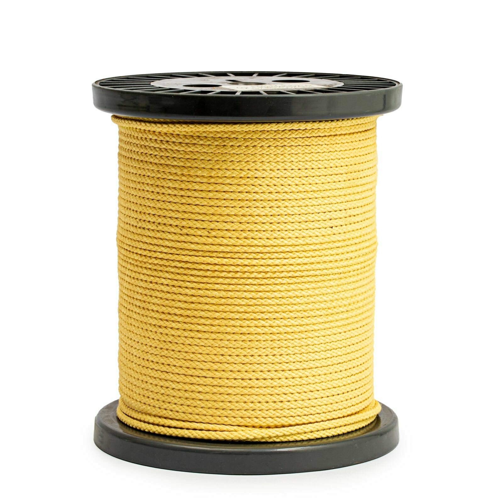 Плетеный шнур кевларовый Х8, толщина 3.20 мм, тест 600 кг, длина 100 м, желтый