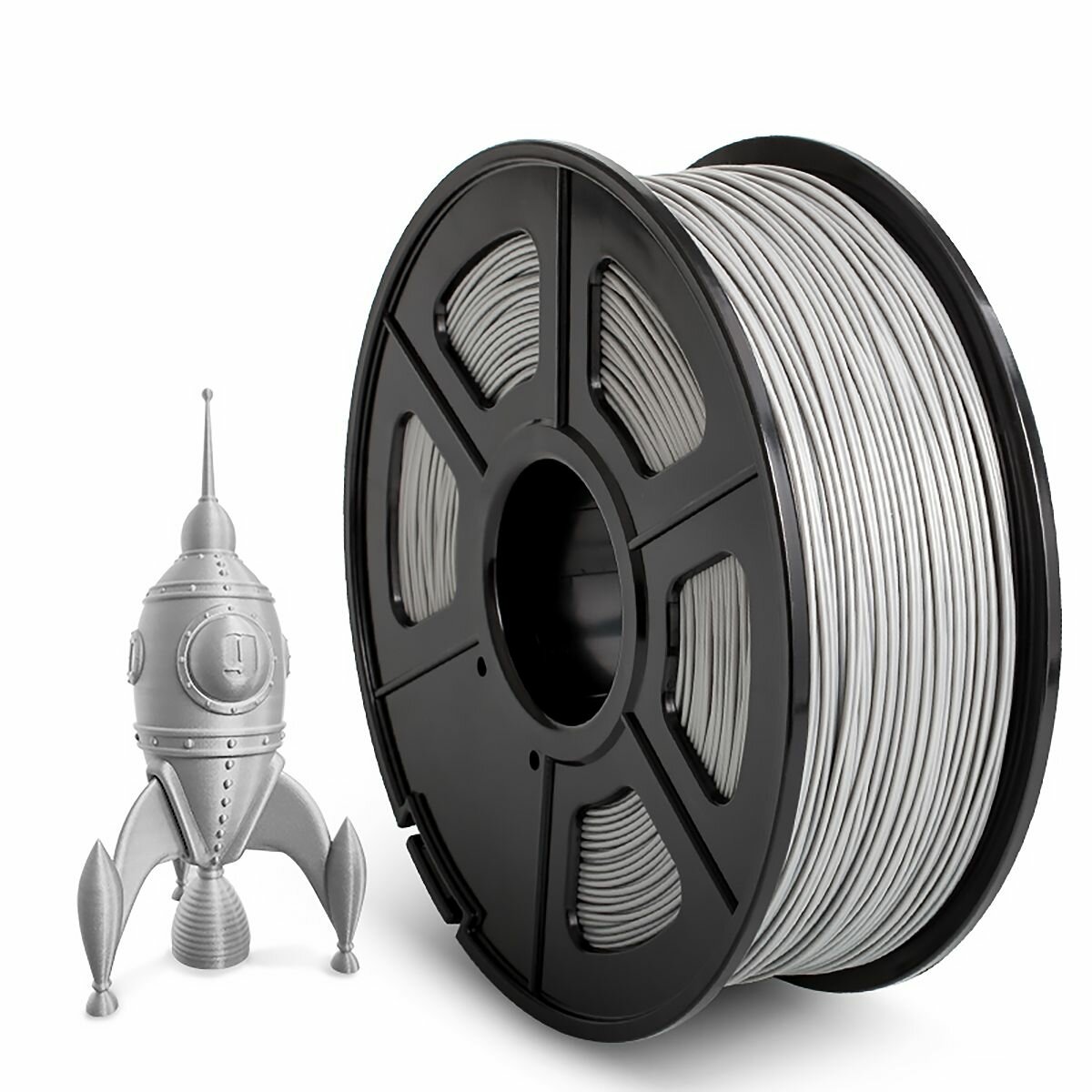Филамент NVPRINT ABS Silver для 3D печати диаметр 1.75мм длина 330 метров масса 1 кг