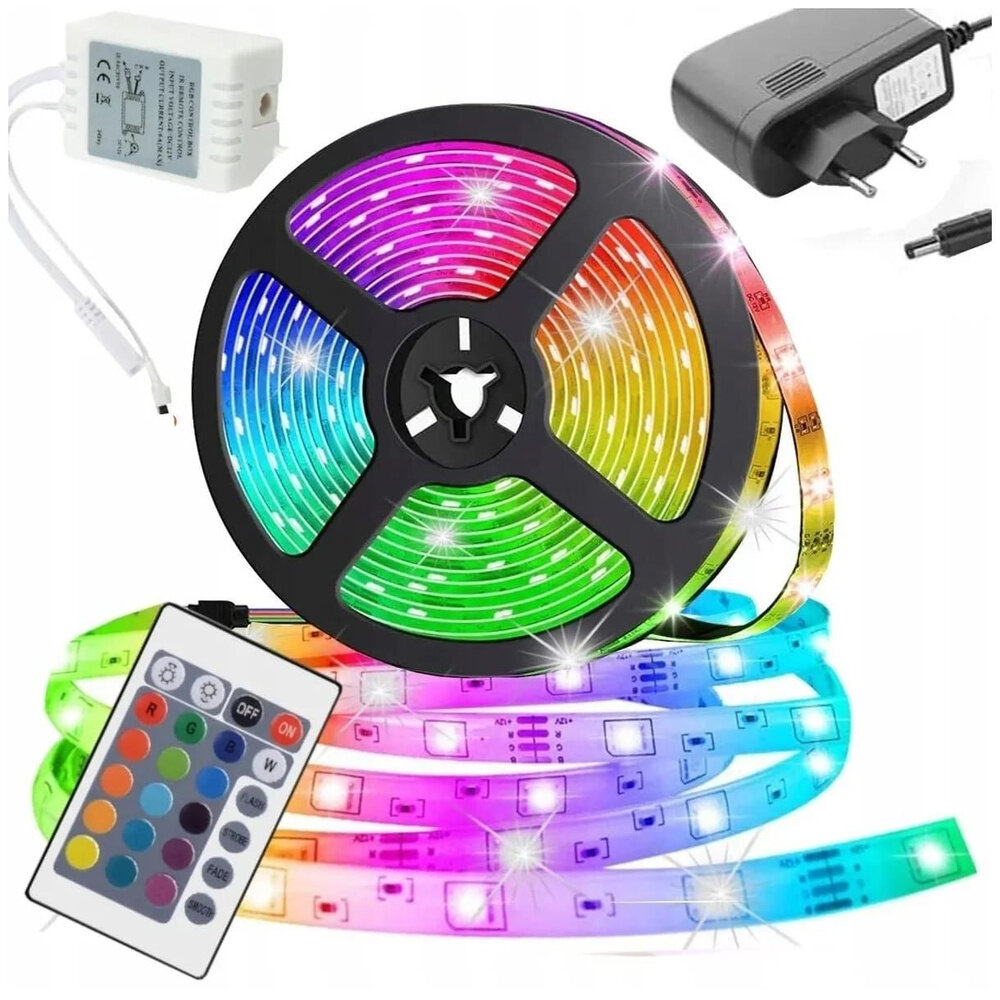 Светодиодная лента RGB60-2 LuXray с пультом Цветная Яркая 5 метров