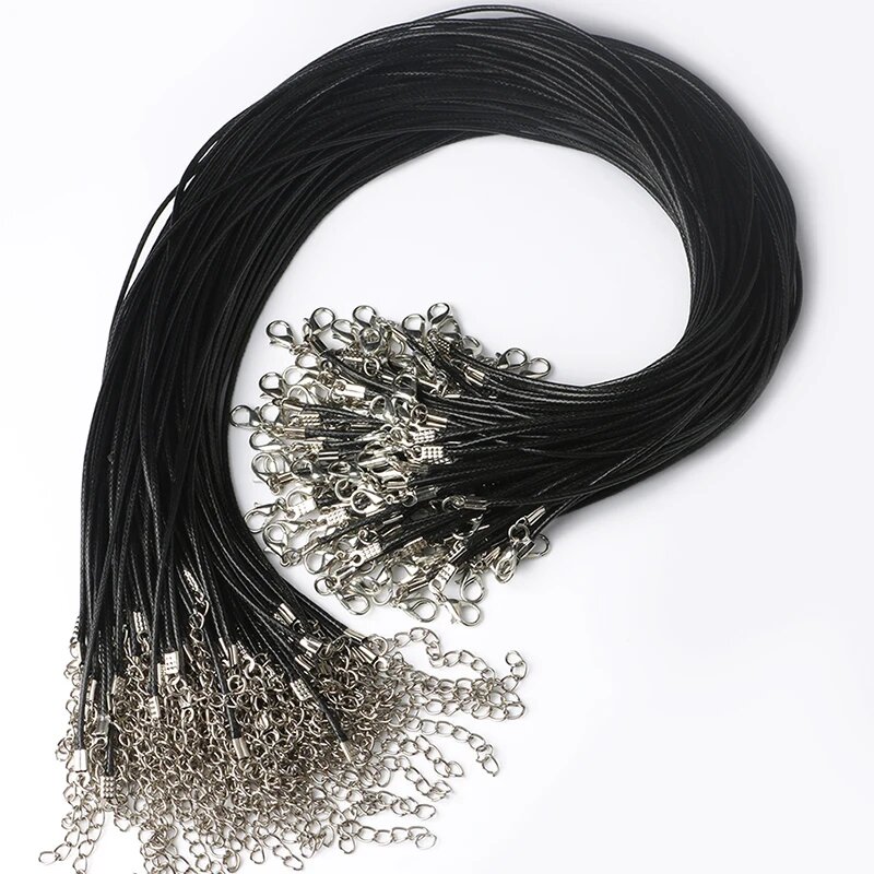 JILKOL Черная многоцветная вощеная леска для ожерелий 1 мм 30pcs, black