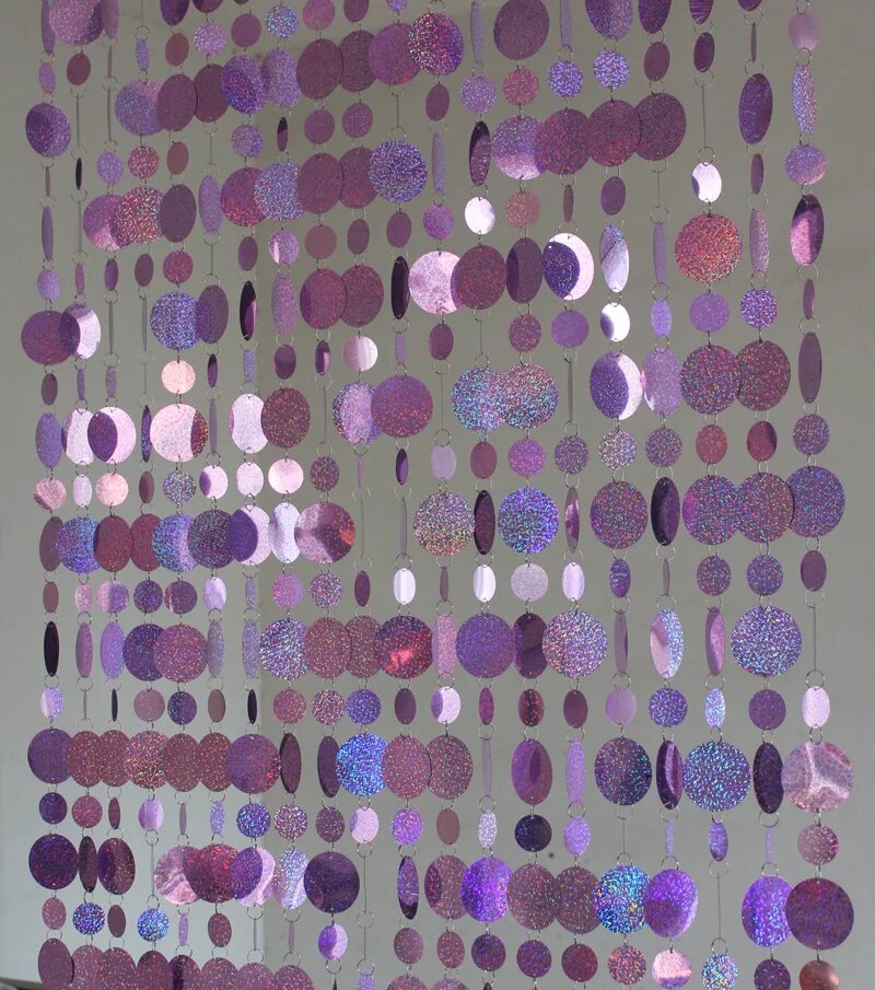 ПВХ занавески с пайетками, 5 полосок Фиолетовый, Laser Light purple