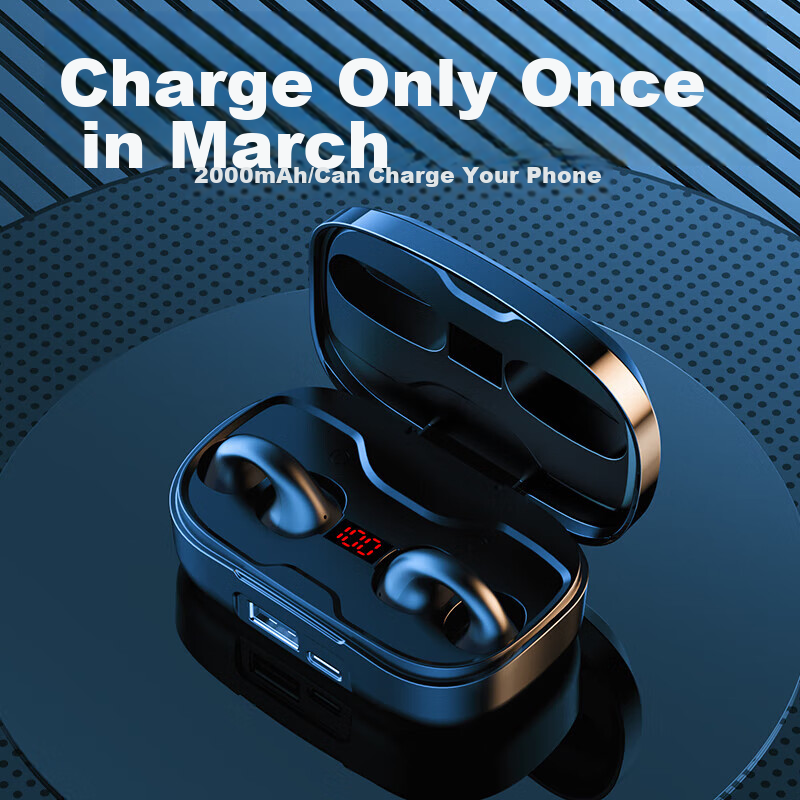 Chuanggu [2024 Top Configuration] Compatible with Huawei Bone Conduction Bluetooth Headphones, Clip-On Style, Non-In, Long Battery Life, High Capacity, Sports Running, High-Quality Sound, Calling Headphones